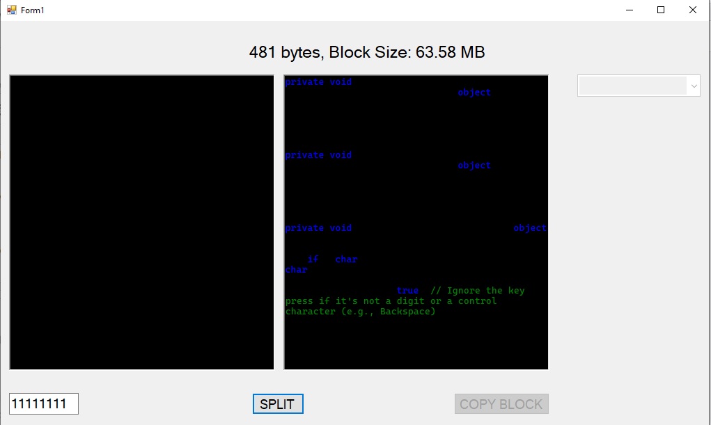 How to calculate the number of characters per block size from a text ...