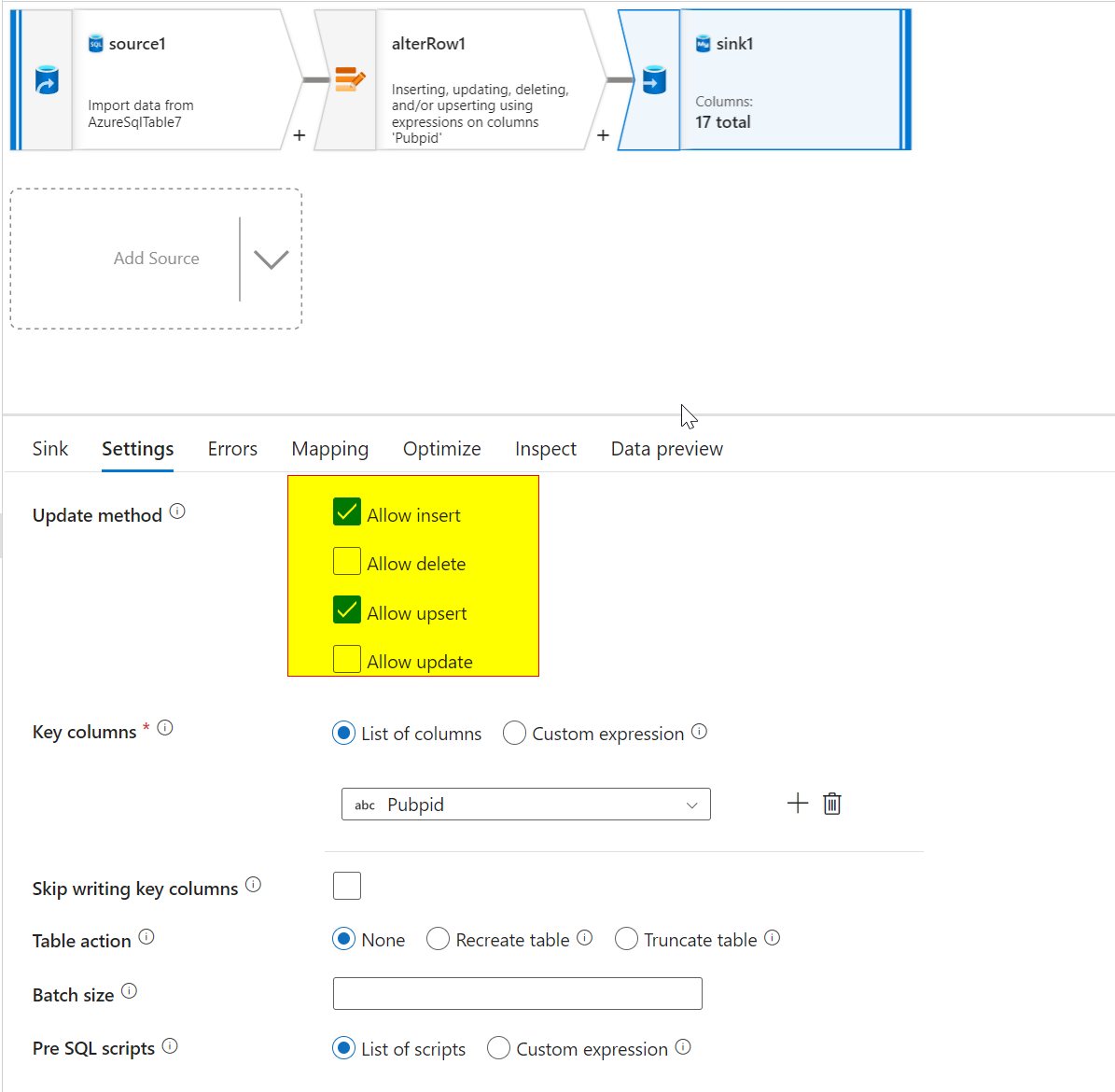 Azure data factory only inserting 32767 from 1 million csv records to Microsoft sql server ...