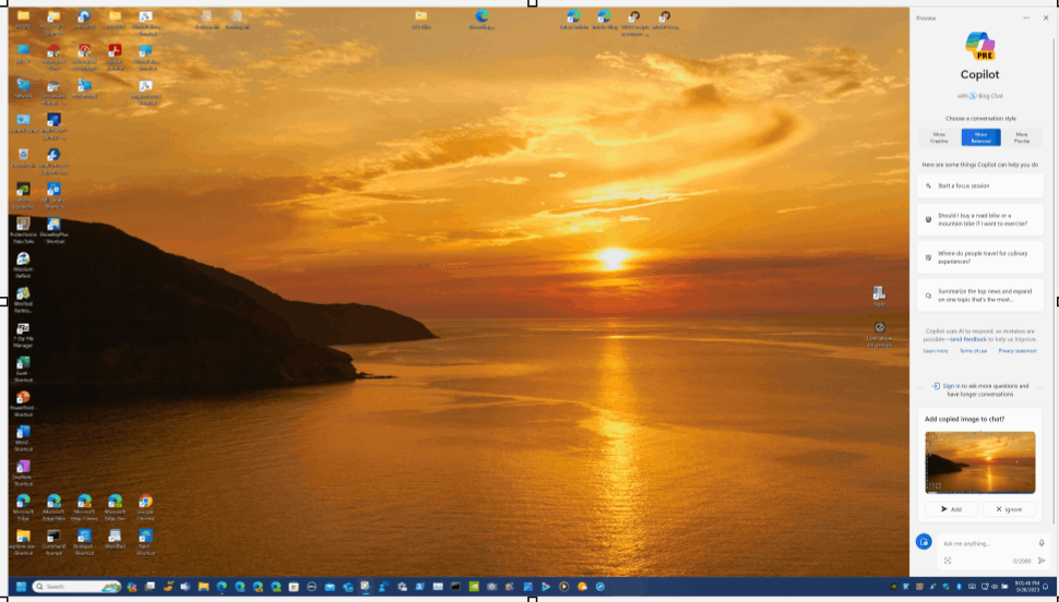 Windows Copilot Preview is messing up the desktop icons arrangement ...