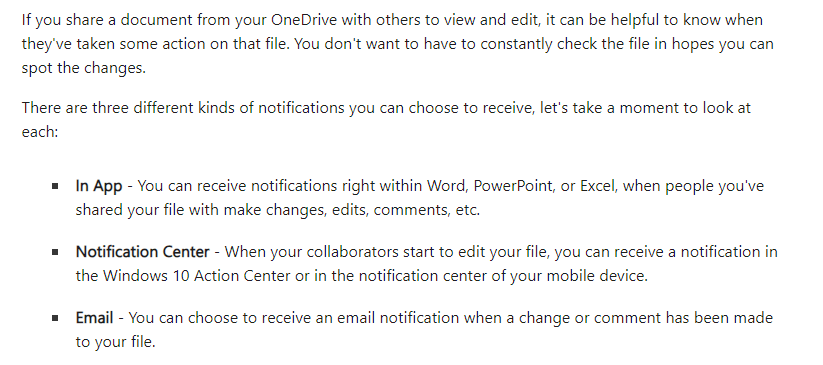 Shut Down Notifications via email when working in a Share Word ...