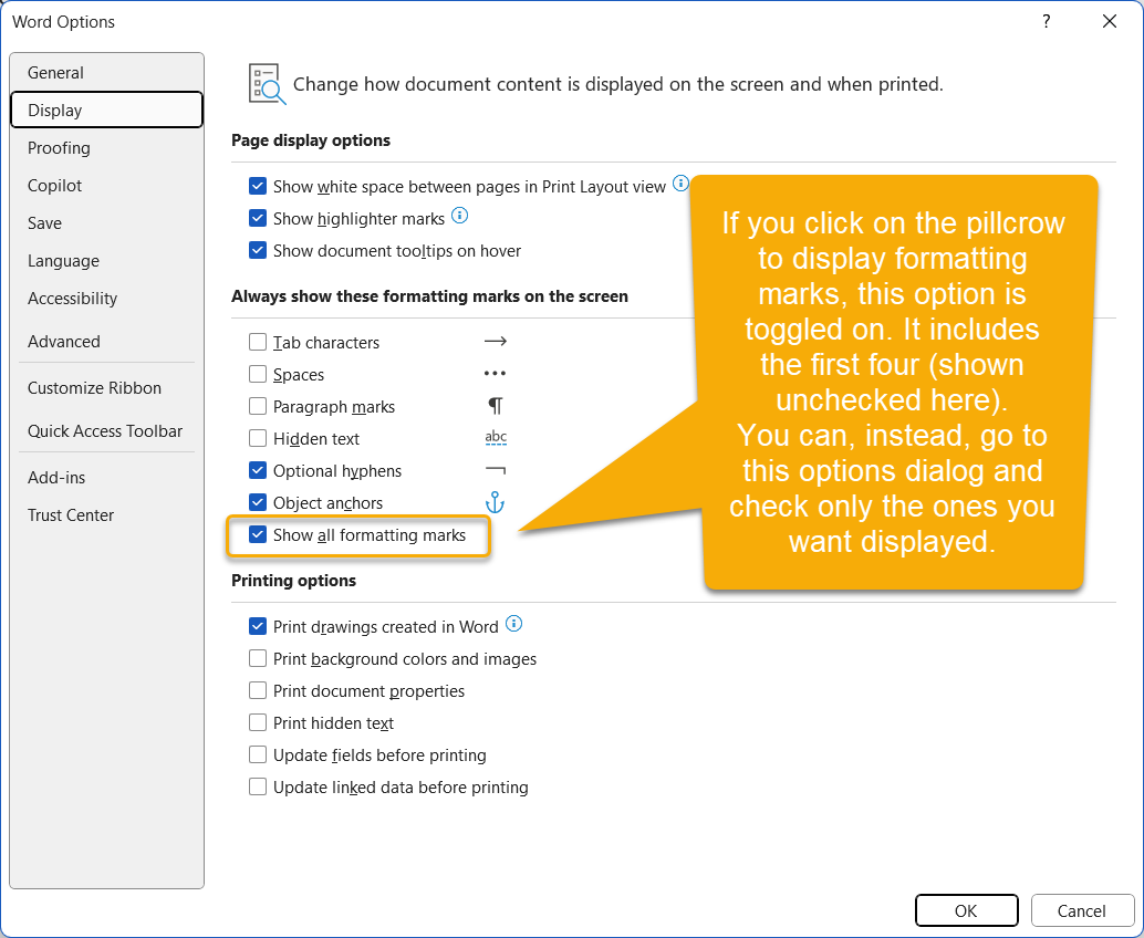 Bookmark indicators still appear in Microsoft Word document even with ...