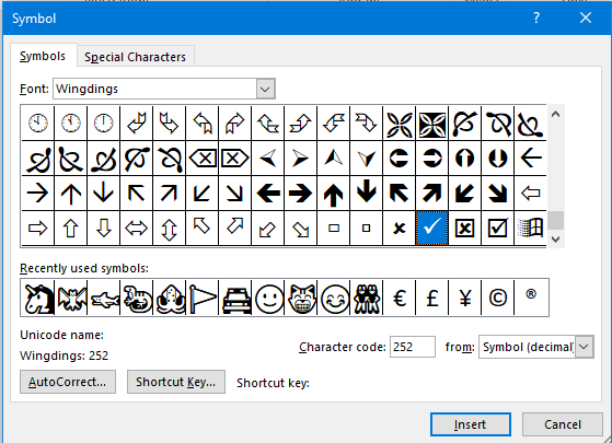 Check mark in Office 365 Word - Microsoft Q&A