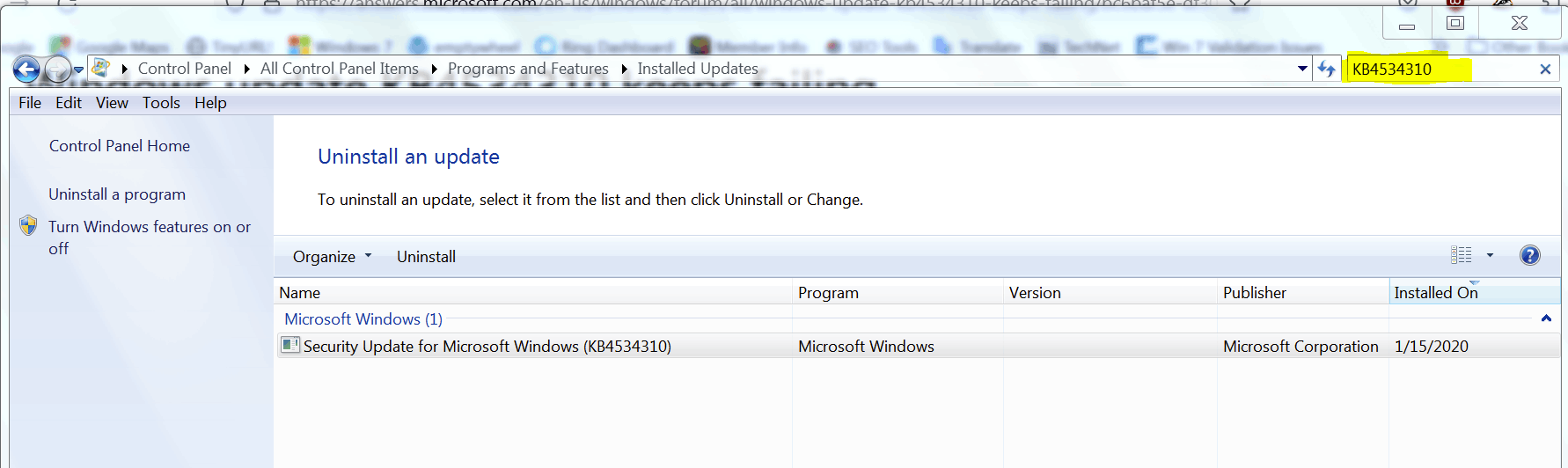 Windows update KB4534310 keeps failing. - Microsoft Q&A