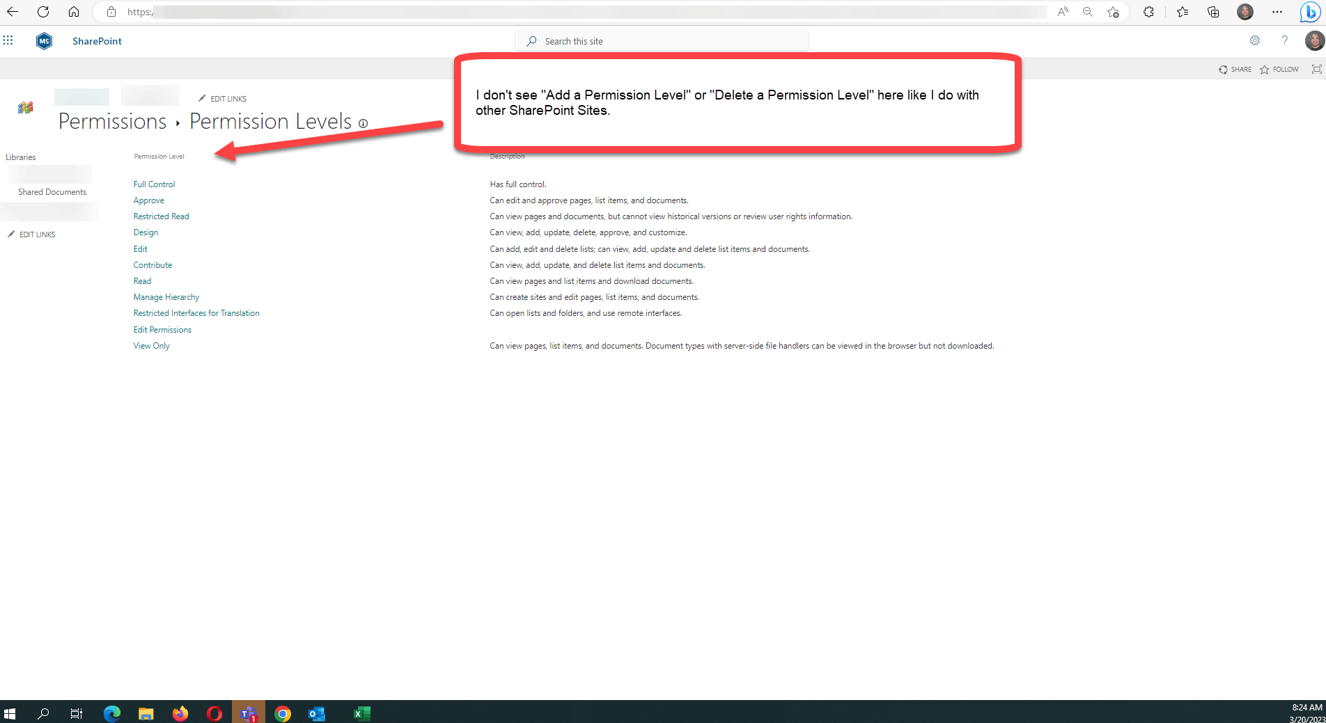 Unable to Create New Permission Level Even While Part of Owner Group ...