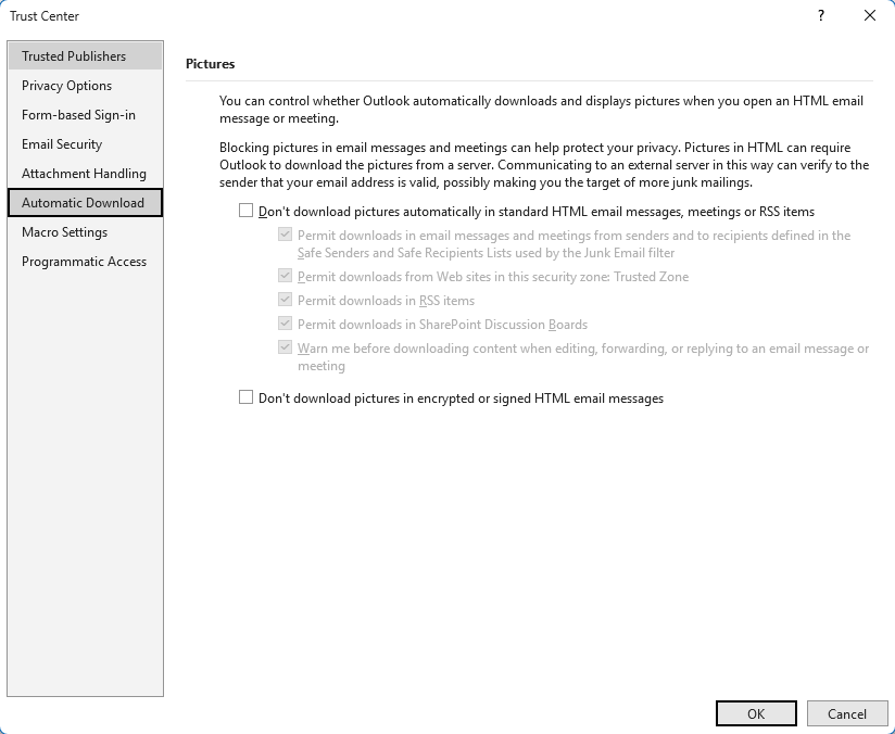 How to get the pictures to download when settings are correct in ...
