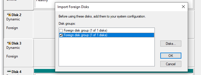 Import Foreign Disks Problem - Microsoft Q&A