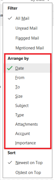I cant collapse the Trash folder so that it can group the trash by day ...