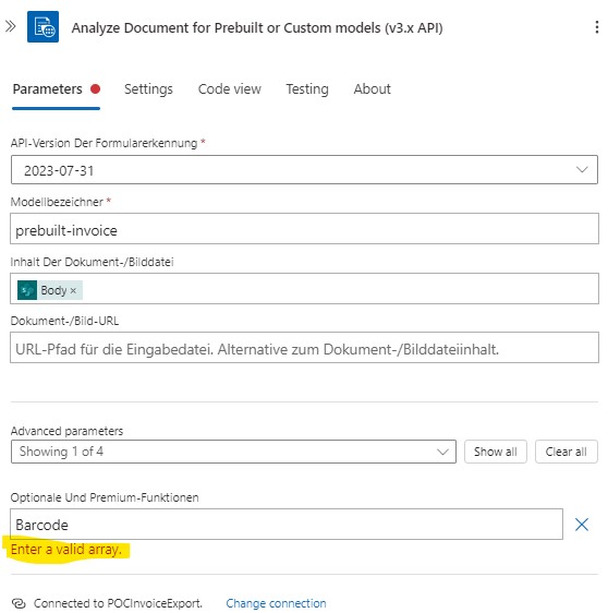 Azure Logic Apps Form Recognizer Connector - how to use the Barcodes Option - Microsoft Q&A