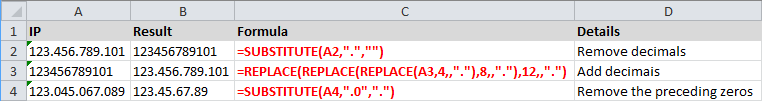 Format Formulas Possible for IP Addresses in Excel? - Microsoft Q&A
