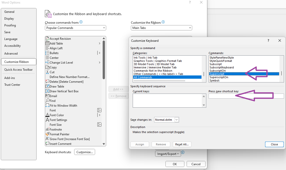 What is the shortcut in Word 2019 for superscripts? - Microsoft Q&A
