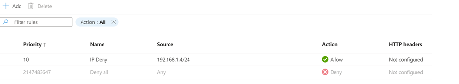 IP access restriction rule not working in Azure web app. - Microsoft Q&A