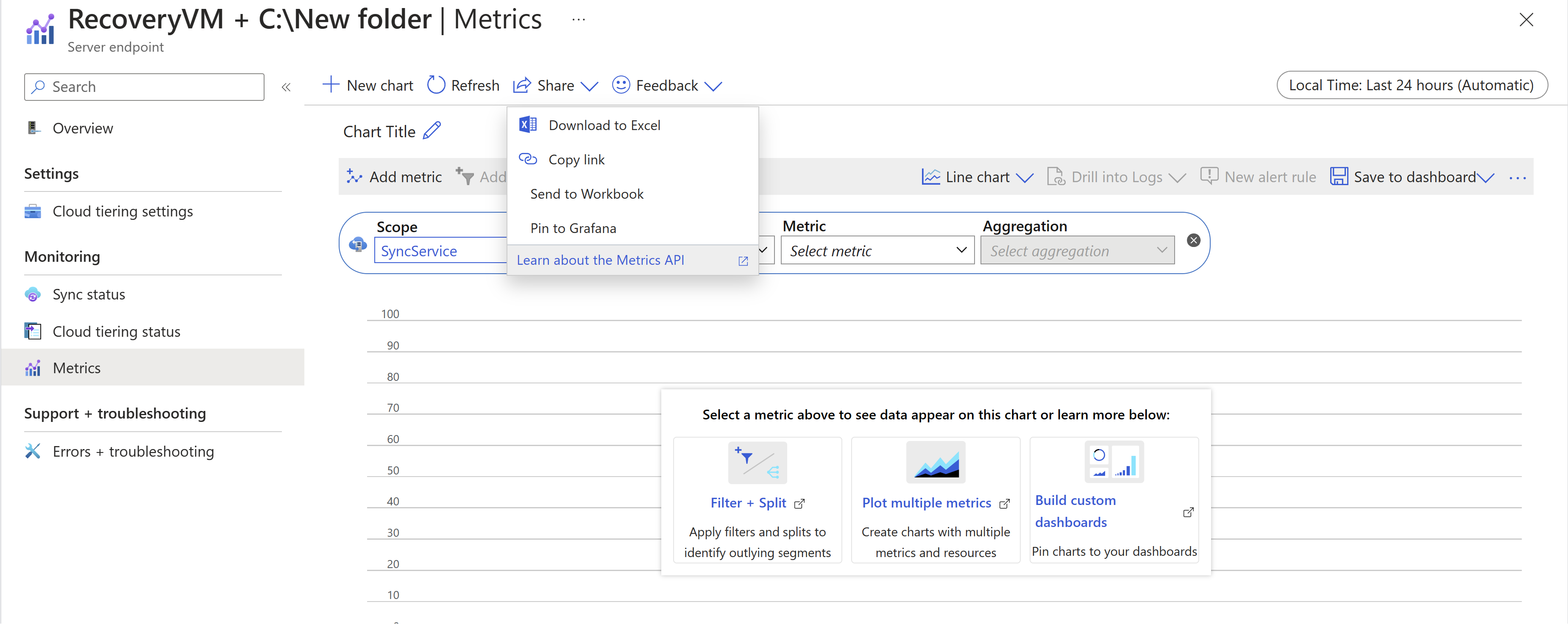Need to download metrics from Azure File Sync cloud tiering status ...
