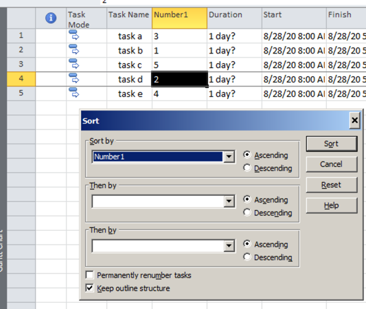 How do I reorder ID numbers in MS Project? - Microsoft Q&A