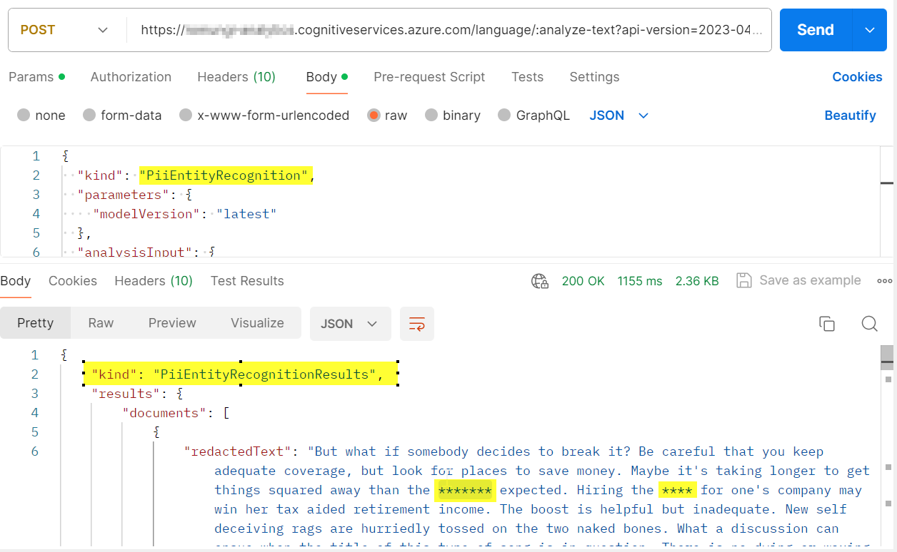 Unable To Give Output Of Azure Stt Rest Api Transcription As Input To Azure Language Service For