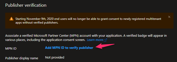 Unable to associate my MPN ID to verify publisher - Microsoft Q&A