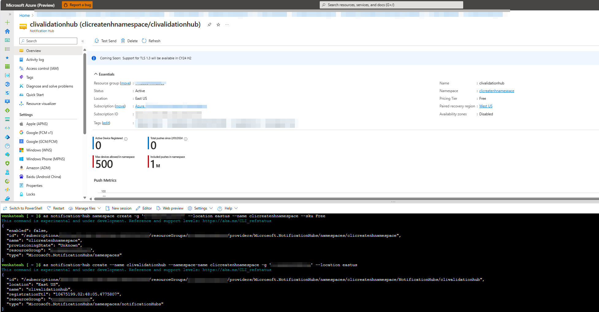 Azure Notifications Hub Deployment Fails Azure Notifications Hub Deployment Fails