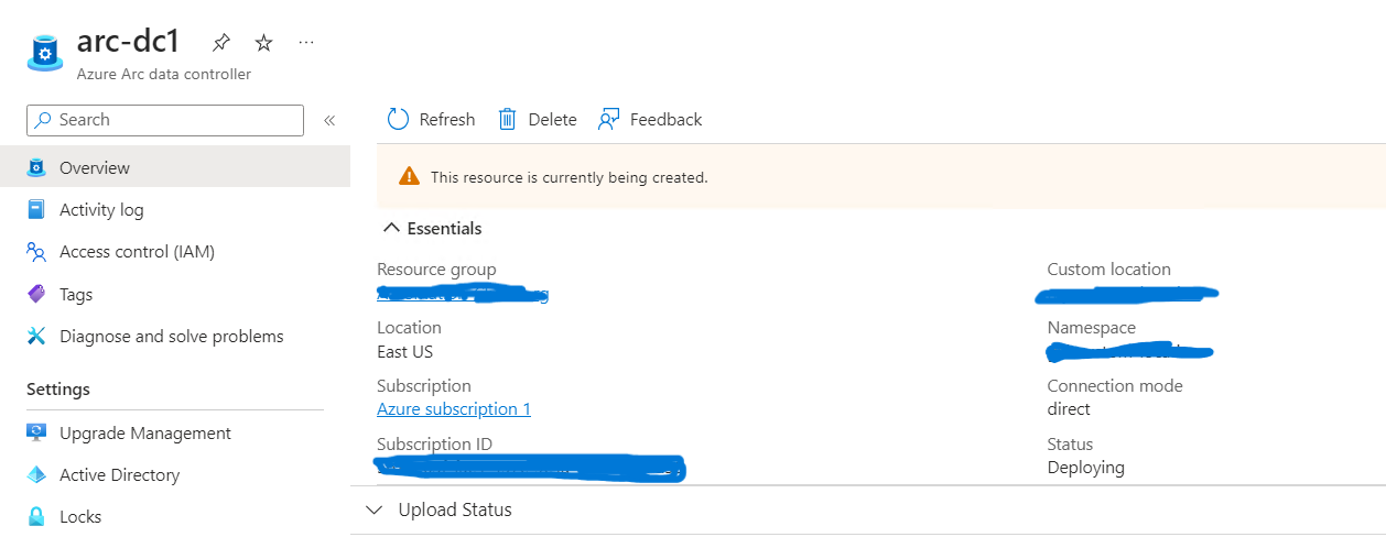 Error deploying azure arc data controller via cli in direct mode - Microsoft Q&A