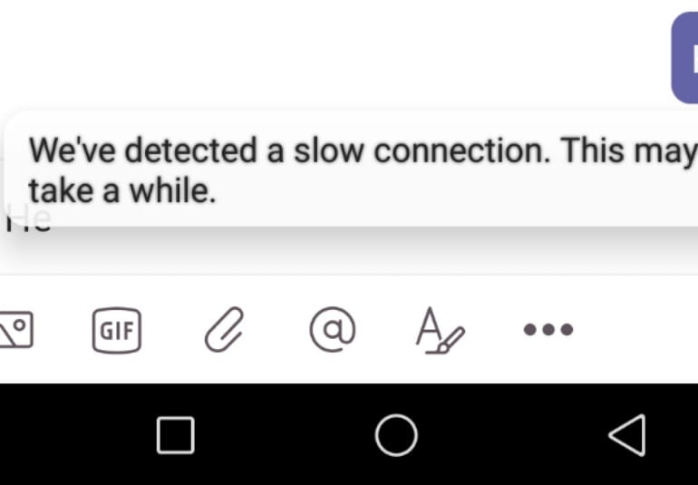MIcrosoft Teams issue - Error "We have detected a Slow connection ...