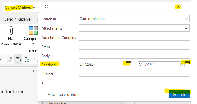 How to count Received and Sent emails in outlook - Microsoft Q&A
