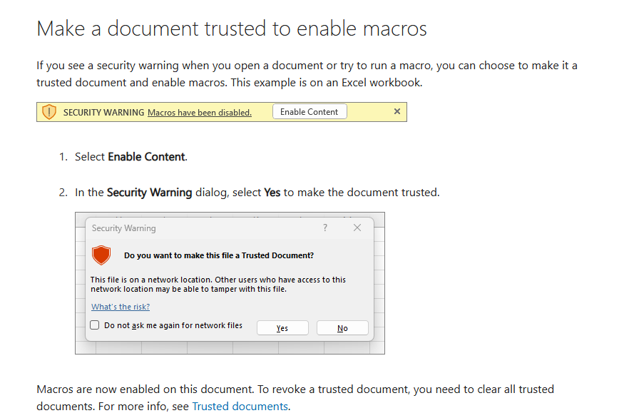 how to enable macros - Microsoft Q&A