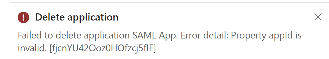 Unable to Delete App in MS Azure App Registration - Microsoft Q&A