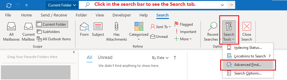 Outlook 365 search by folder - Microsoft Q&A