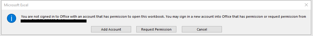Error: You are not signed in to office with an account that has ...