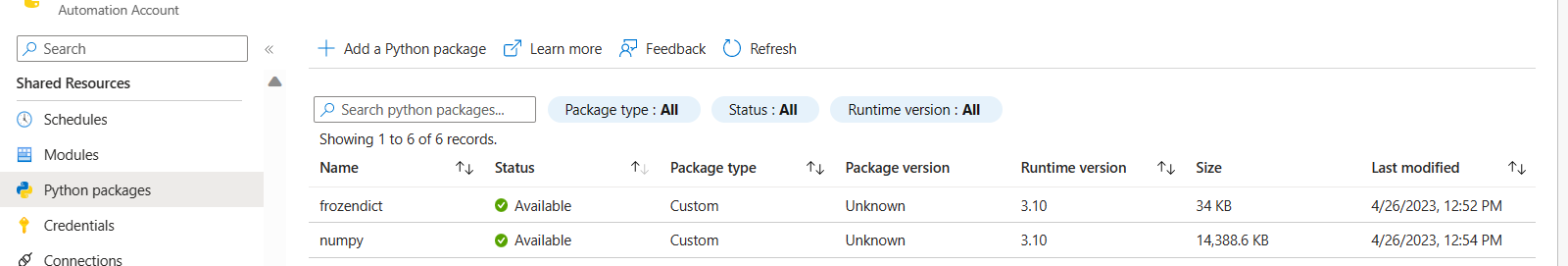 Unable to import python package (numpy) in Azure Runbooks (Python 3 ... Unable to import python package (numpy) in Azure Runbooks (Python 3 ...