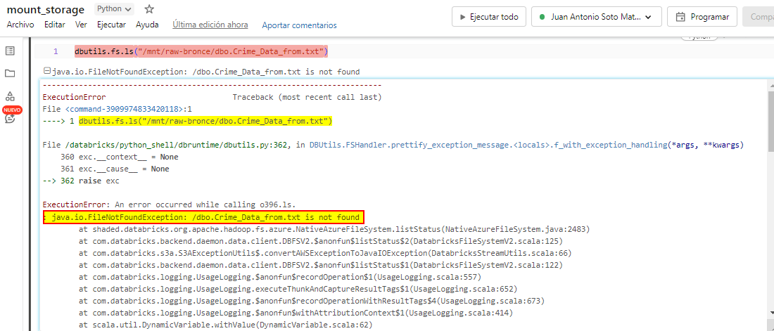 Databricks Al Crear Dataframe Muestra Error Path Does Not Exist