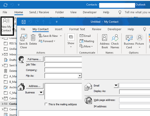 outlook 365 how to customize the contact screen - Microsoft Q&A