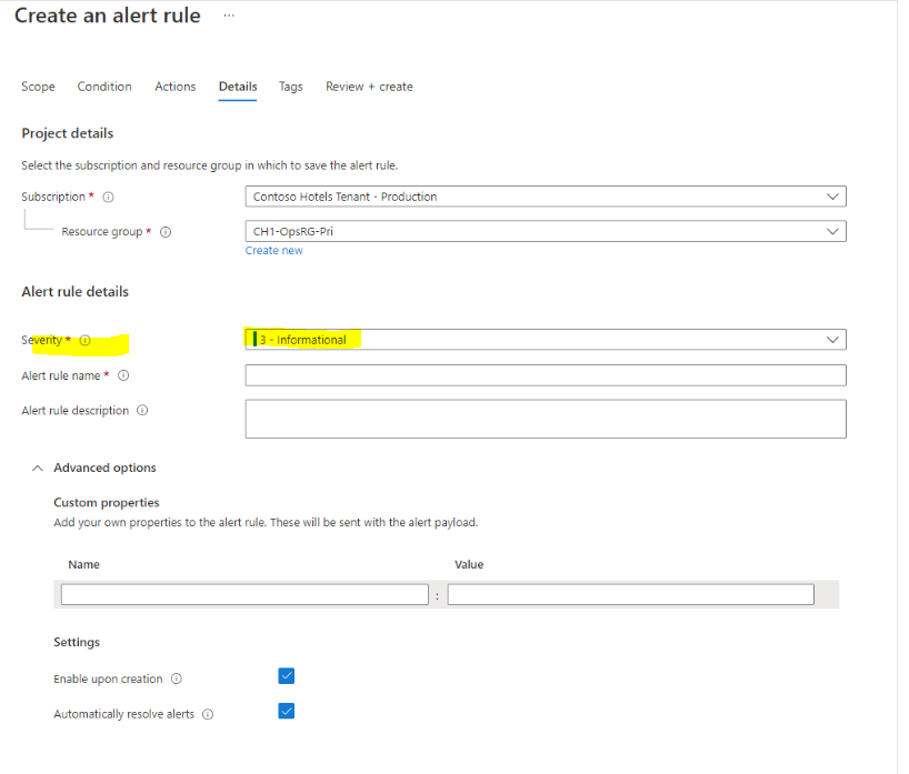 Azure Alerts - not able to set severity level for Activity Alert logs ...