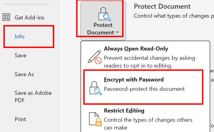 Can I password protect a document or file in Word - Microsoft Q&A
