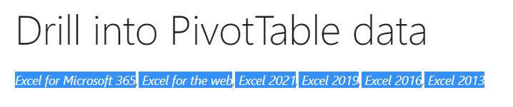 Quick Explore Tool in Excel - Microsoft Q&A
