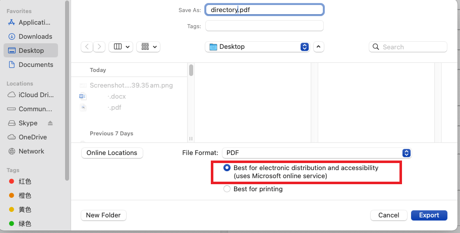 Export navigation pane to pdf (macOS) - Microsoft Q&A