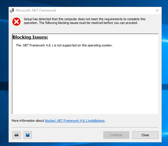 .NET Framework 4.7.2 or a later update is already installed on this ...