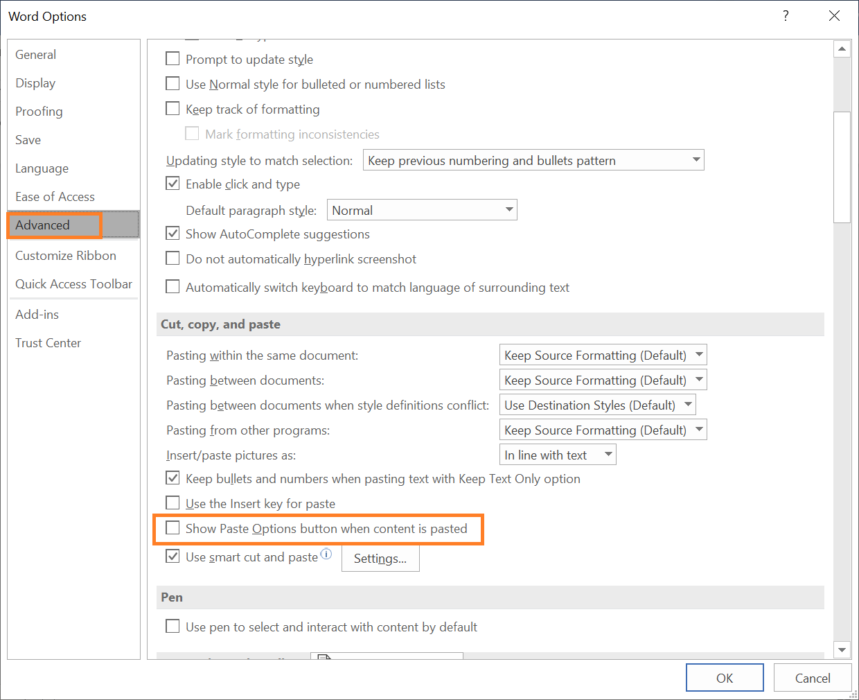 "ctrl" box appears after pasting - how to disable - Microsoft Q&A