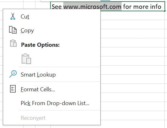 How to add a hyperlink between text in an Excel cell - Microsoft Q&A