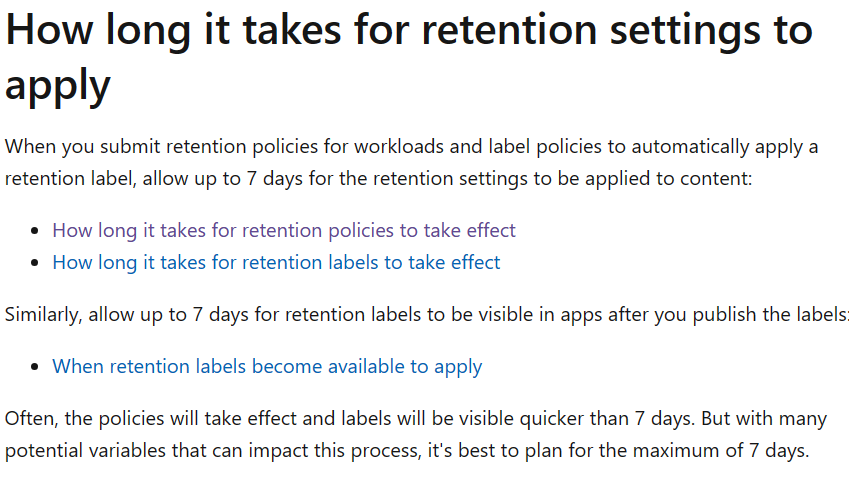 Sharedpoint retention policy - Microsoft Q&A