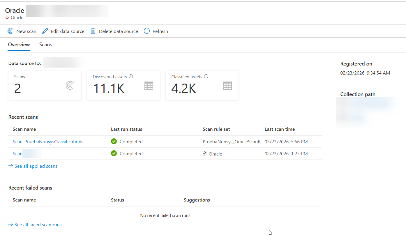 Purview does not detect classifications in Oracle (both standard and ...