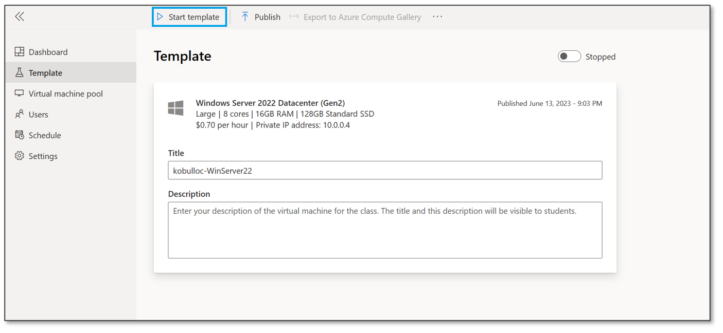 why does rebooting template in azure lab services revert back to ...