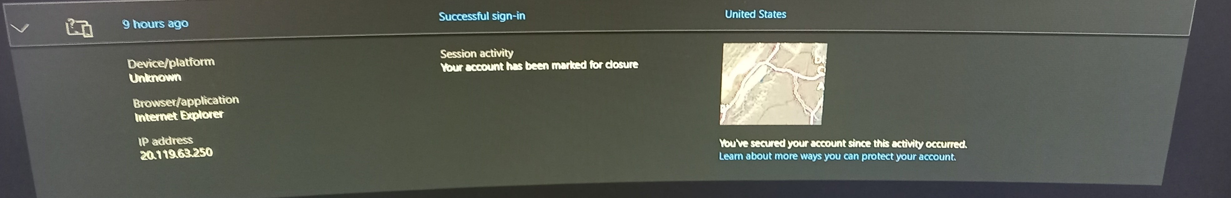 Account inactivity to be closed, Reopened to find out an unusual signin ...