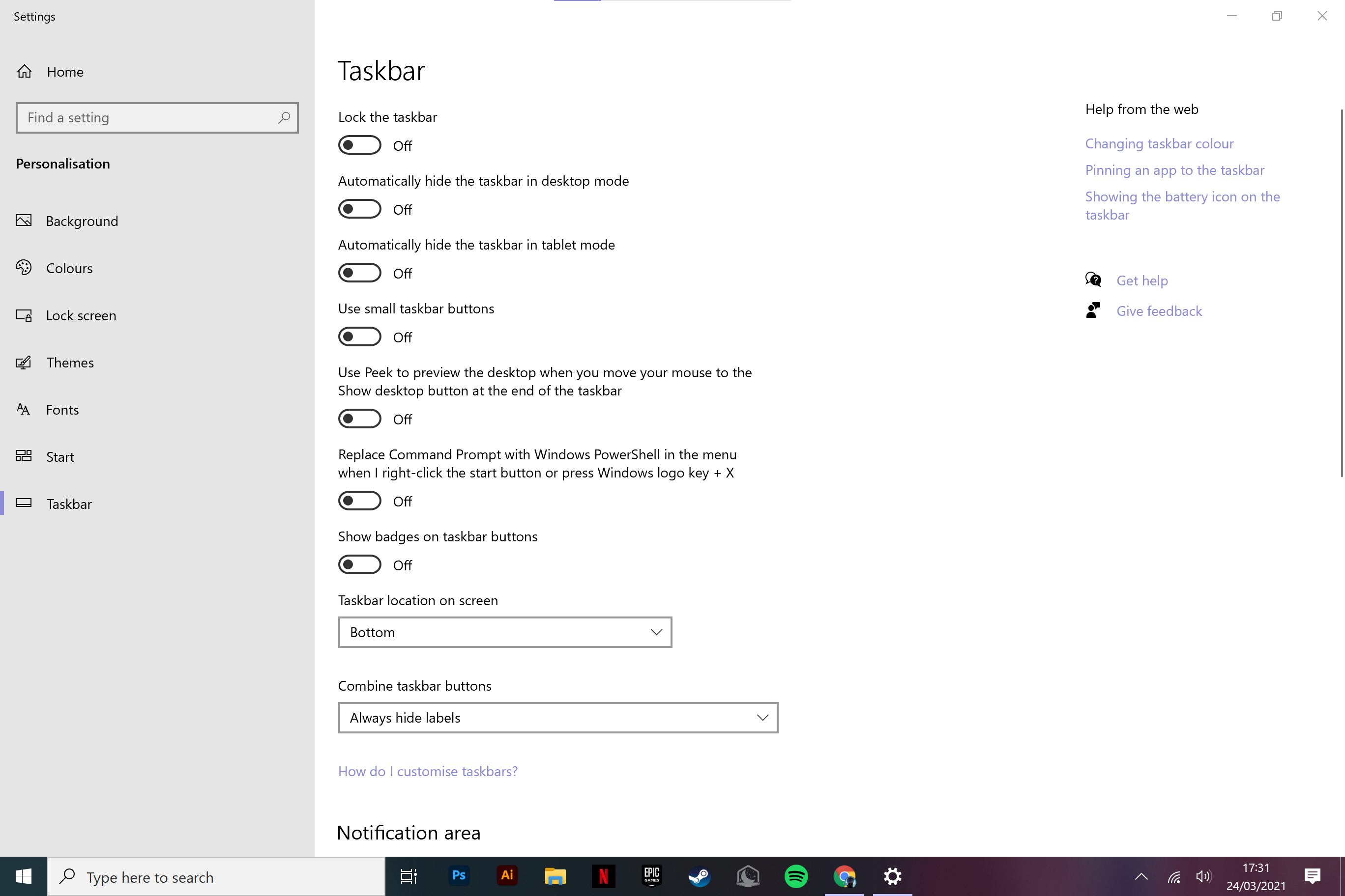 Really big taskbar buttons - Microsoft Q&A