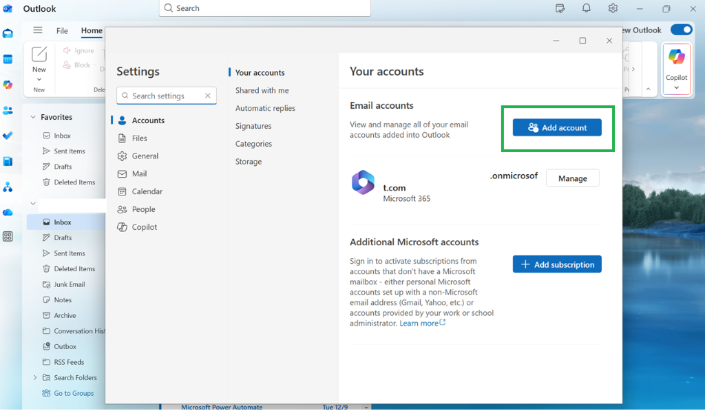 Wie kann ich in Outlook mein IONOS-E-Mail-Account installieren, wenn ...