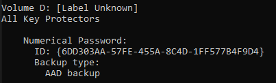 Fixed Data Drive is locked by BitLocker after windows reset, without me ...