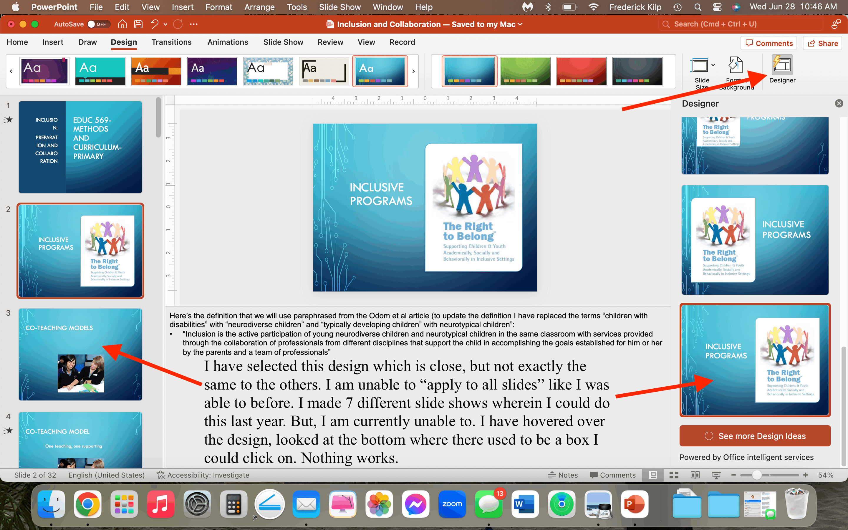 Unable to apply slide design to all slides - Microsoft Q&A