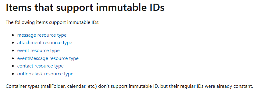 Graph Api Functional Issues With Web Links Using Immutableid On Messages Endpoint Microsoft Qanda 5041