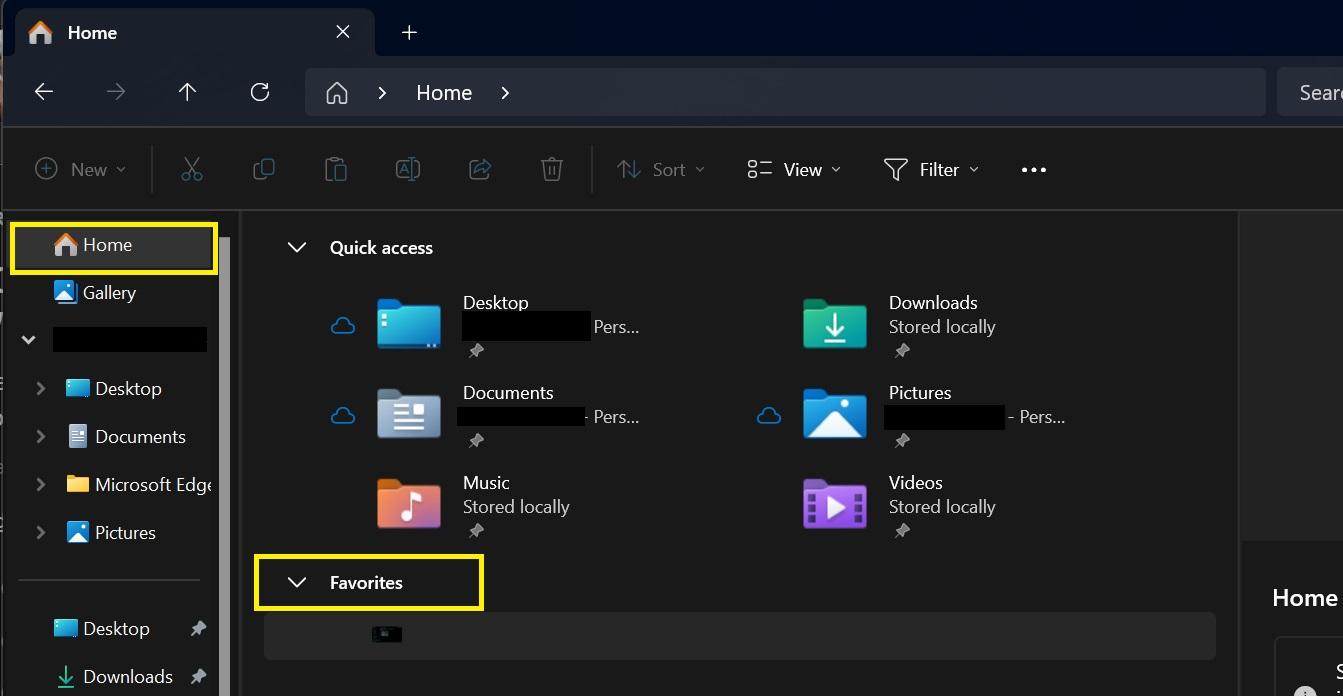 Adding to favorites in file explorer - Windows 11 - Microsoft Q&A