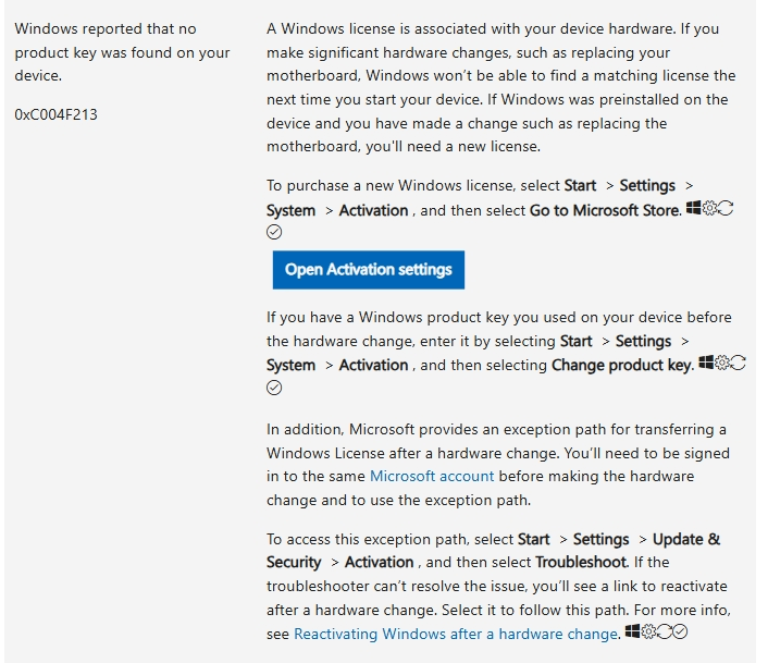Windows activation- "product key not found" - Microsoft Q&A