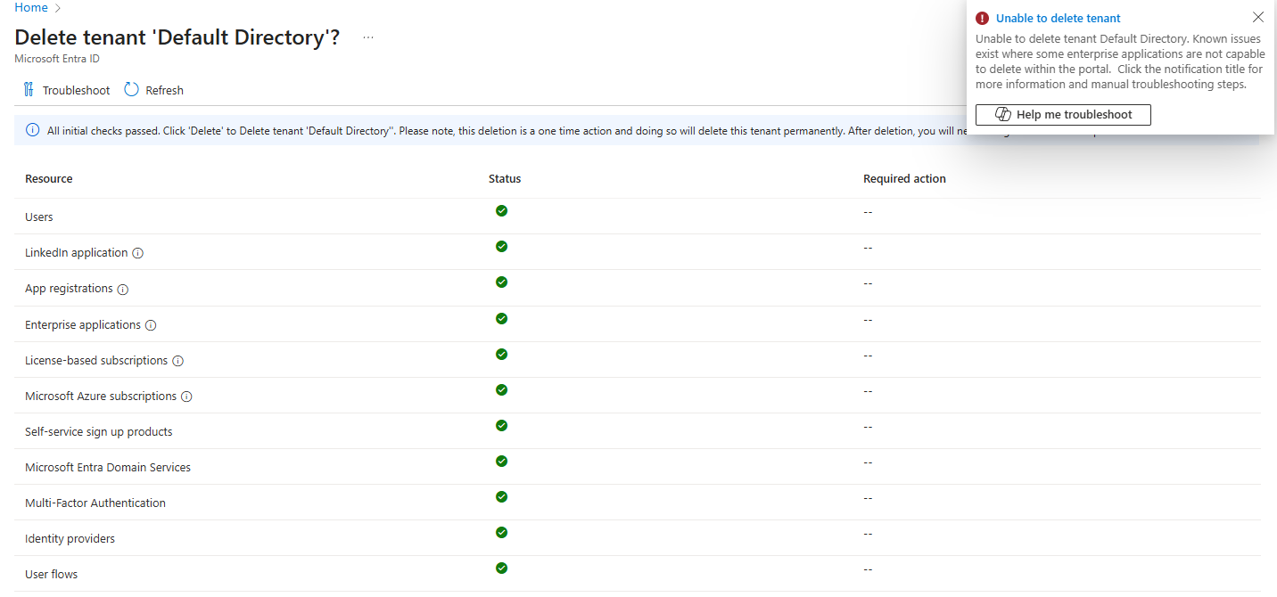 Delete Tenant - Microsoft Q&A