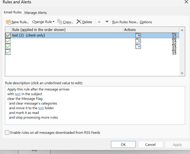 Outlook rule stopped working - Microsoft Q&A